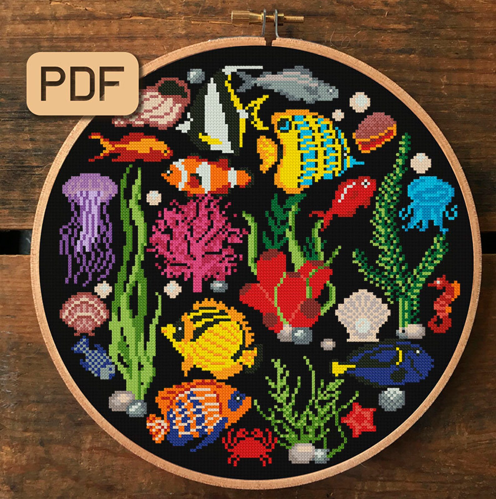 Under the Sea Cross Stitch Pattern Animals Needlepoint | Etsy