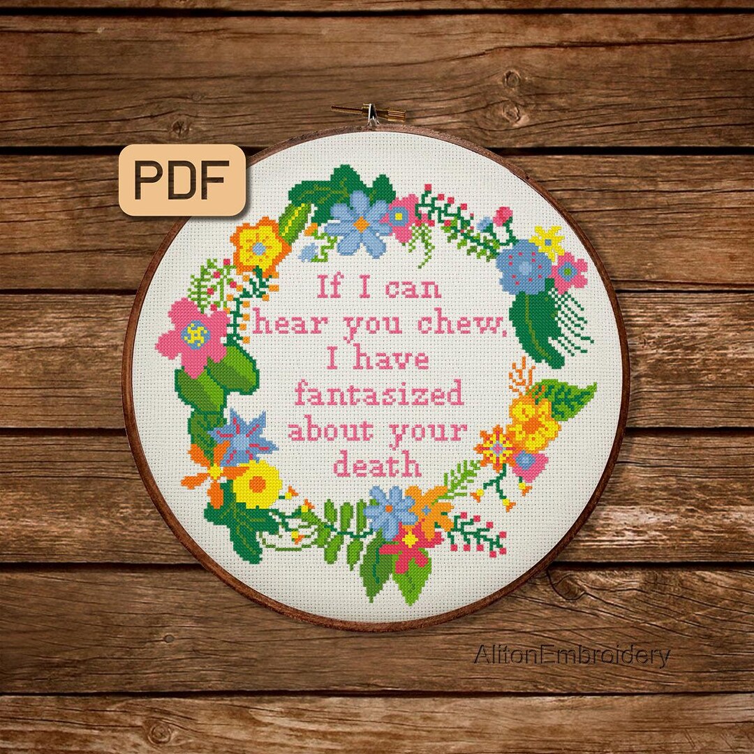 Funny Cross Stitch Pattern PDF Snarky Xstitch Chart Sarcastic Cross ...