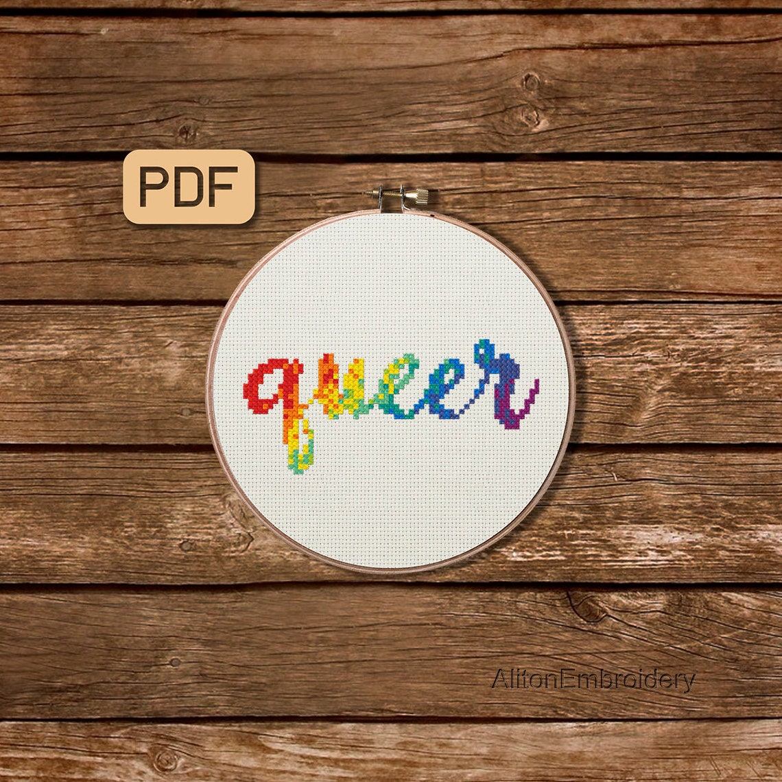 Queer Cross Stitch Pattern LGBT Crossstitch PDF Gay Pride - Etsy
