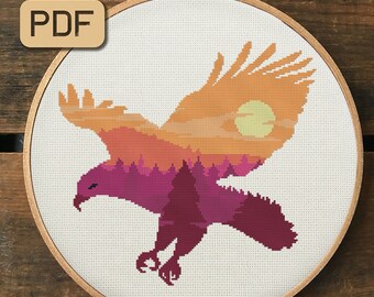Small Eagle Cross Stitch - Etsy