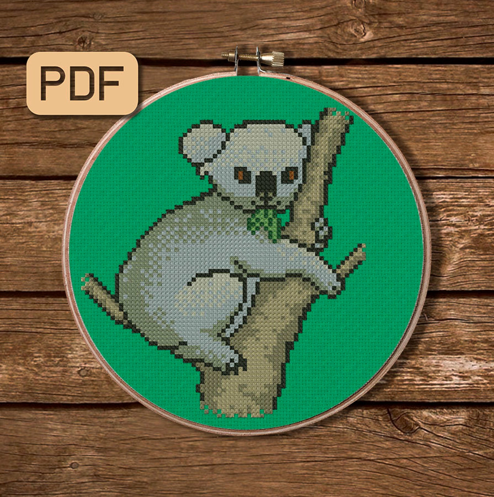 Koala Cross Stitch Pattern Australian Animal Needlepoint Pdf - Etsy