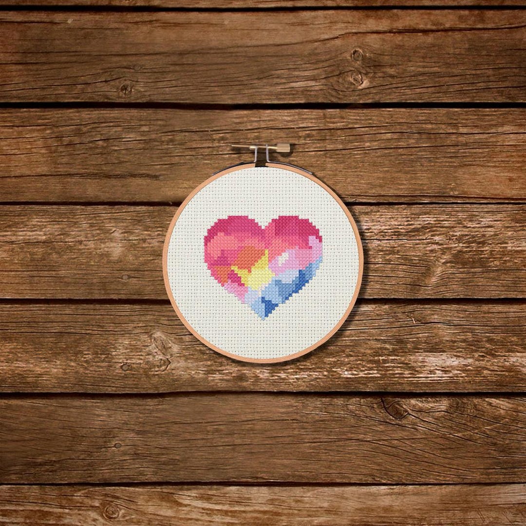Small Heart Cross Stitch Pattern Instant PDF Download Tiny Cross Stitch ...