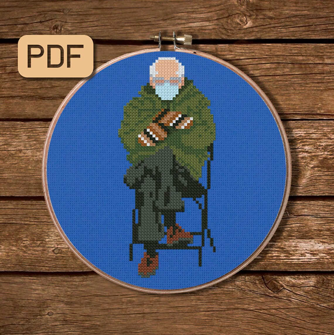 Bernie Sanders Cross Stitch Pattern Bernie Mittens Cross | Etsy
