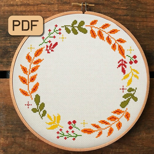 Tropical Leaf Border Cross Stitch Pattern PDF - Etsy