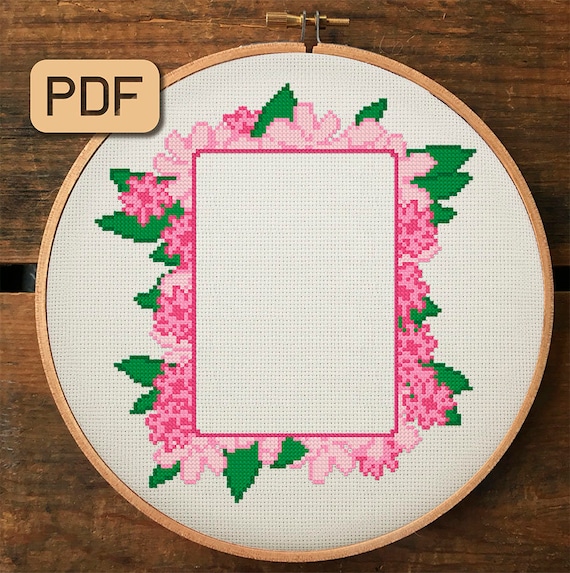 Flower Border Cross Stitch Pattern Floral Design Cross Stitch | Etsy