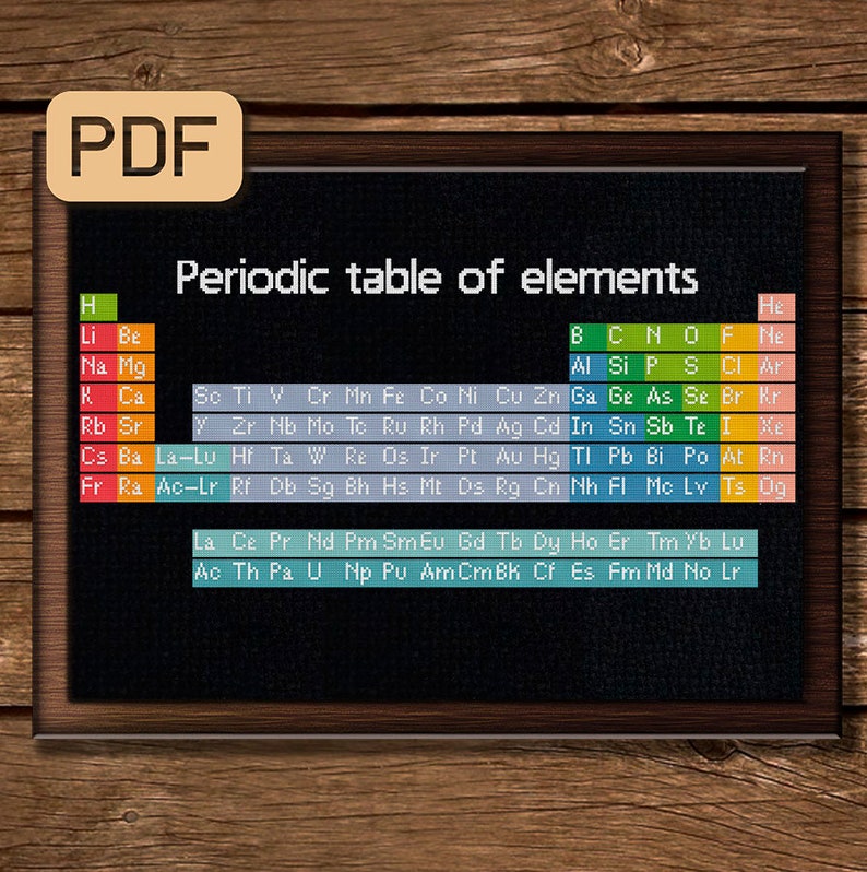 Periodic Table Cross Stitch Pattern Science Cross Stitch Pdf | Etsy