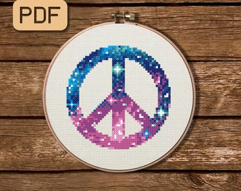Peace Sign Cross Stitch - Etsy