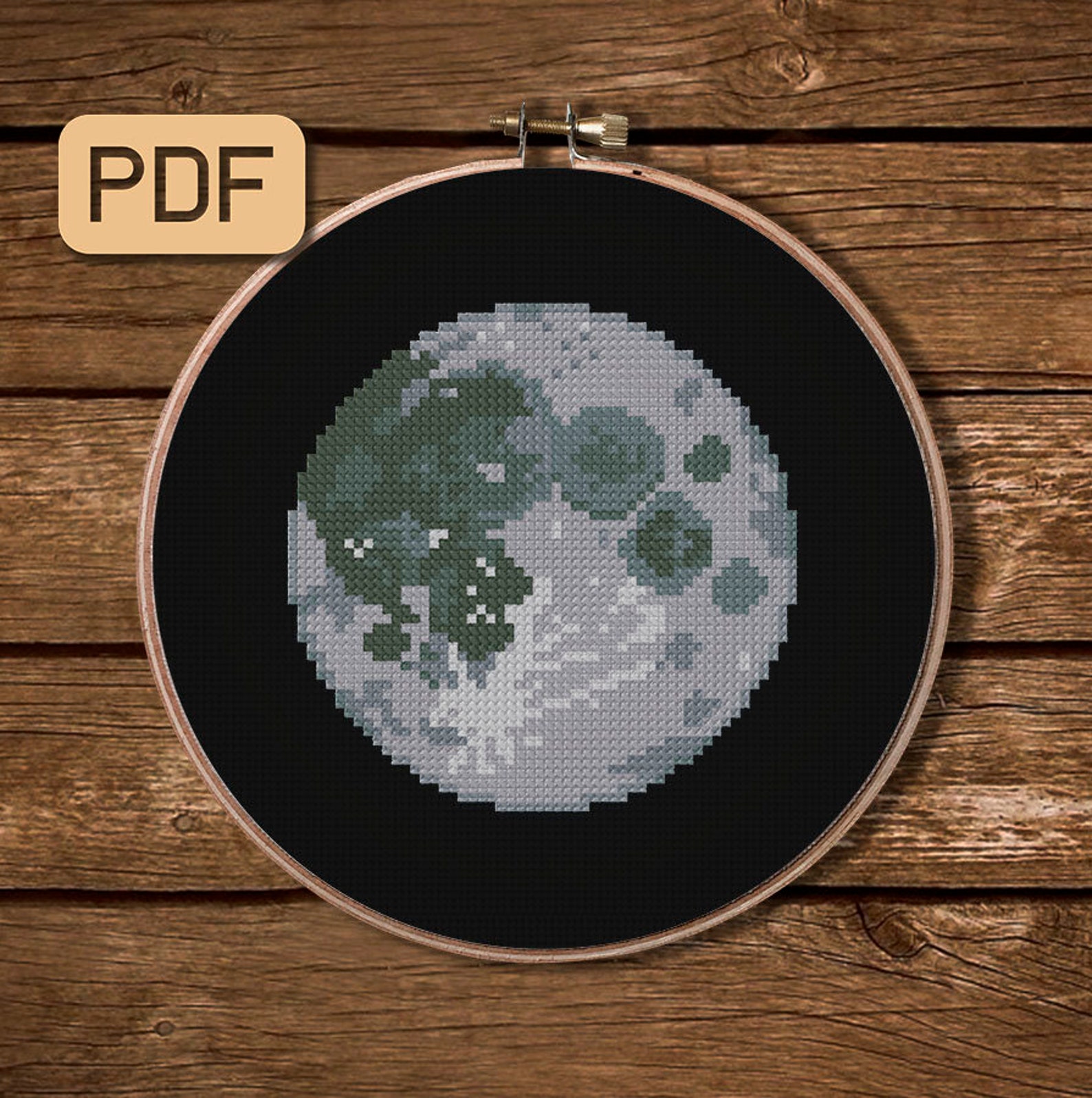 Moon Cross Stitch Pattern Pdf - Etsy