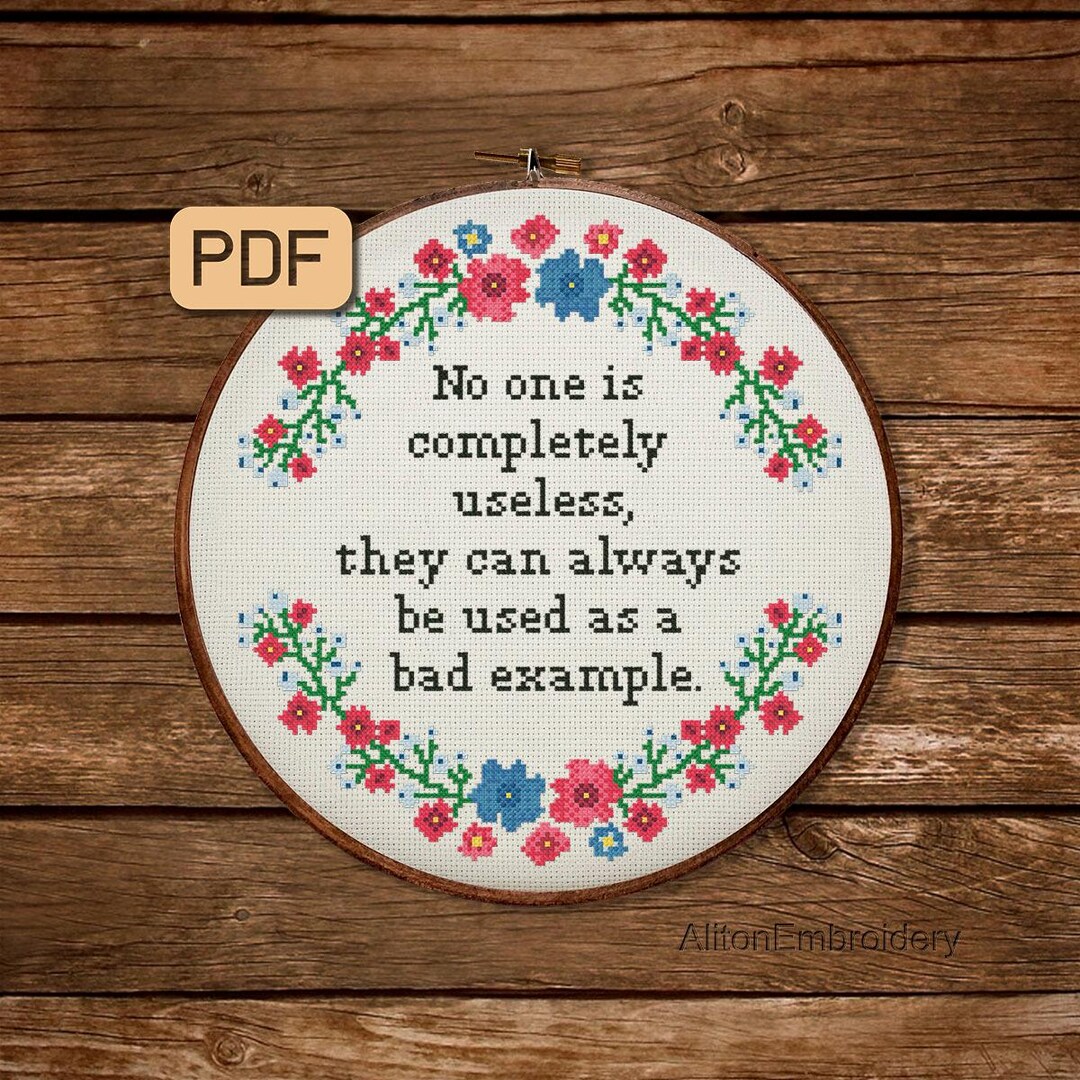 Funny Cross Stitch Pattern: Bad Example Embroidery (PDF Download) - Etsy