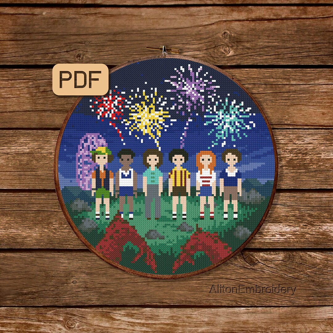 Stranger Things Cross Stitch Pattern: Geek Kids Monster Embroidery (PDF ...