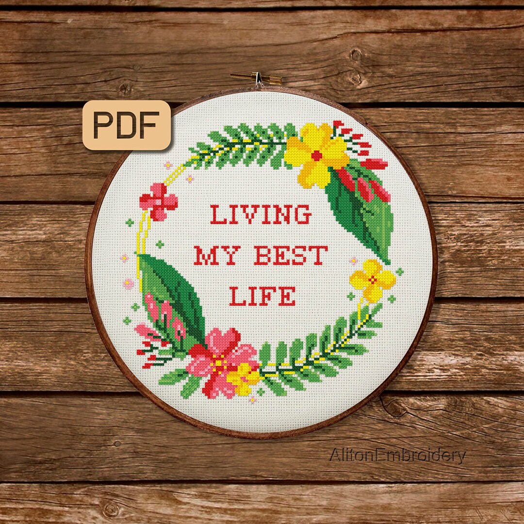 Inspirational Cross Stitch Pattern Motivational Cross Stitch PDF Living ...