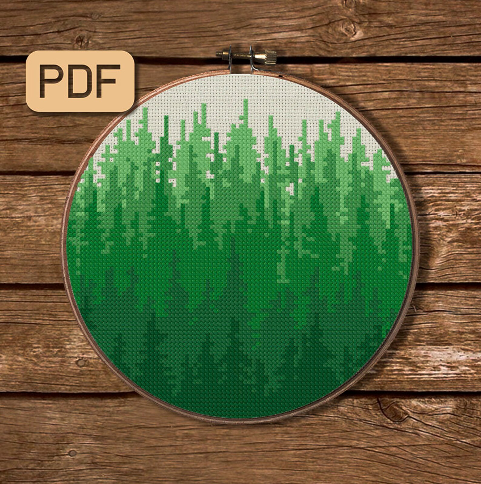 Forest Cross Stitch Pattern Landscape Needlepoint Easy Cross - Etsy