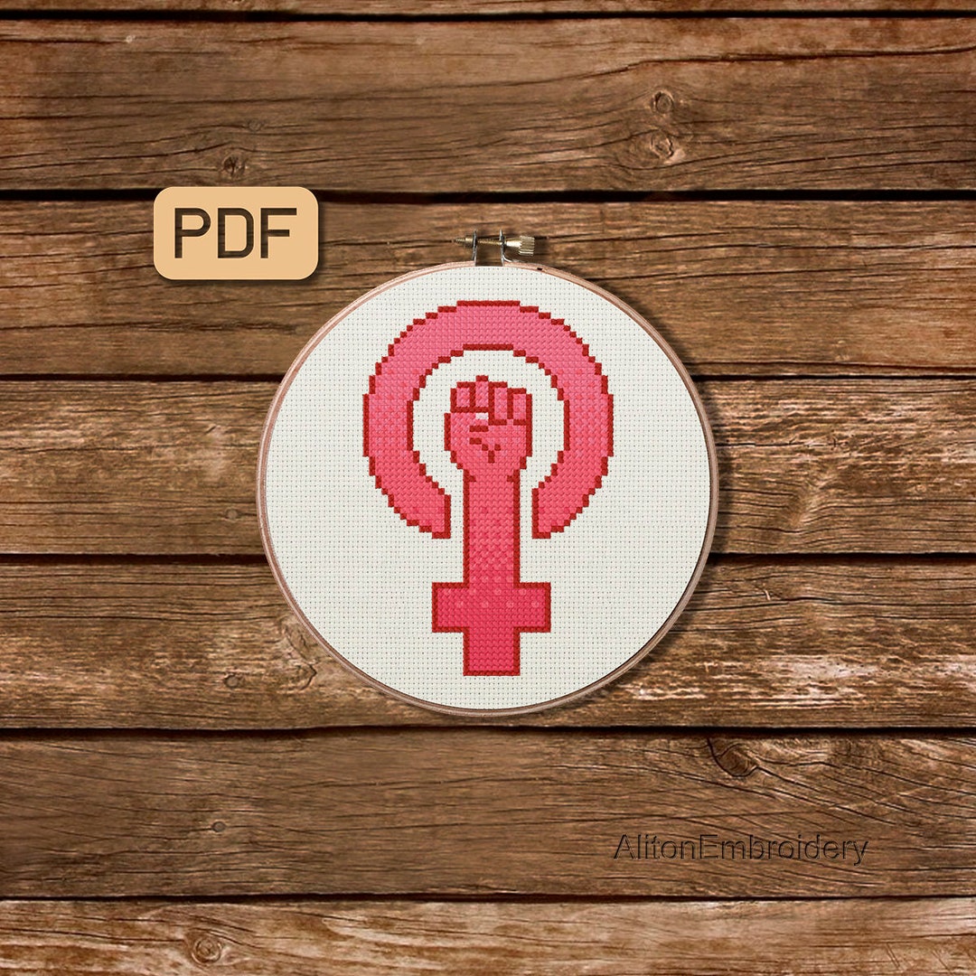 Feminist Cross Stitch Pattern PDF, Female Sign Embroidery Design ...