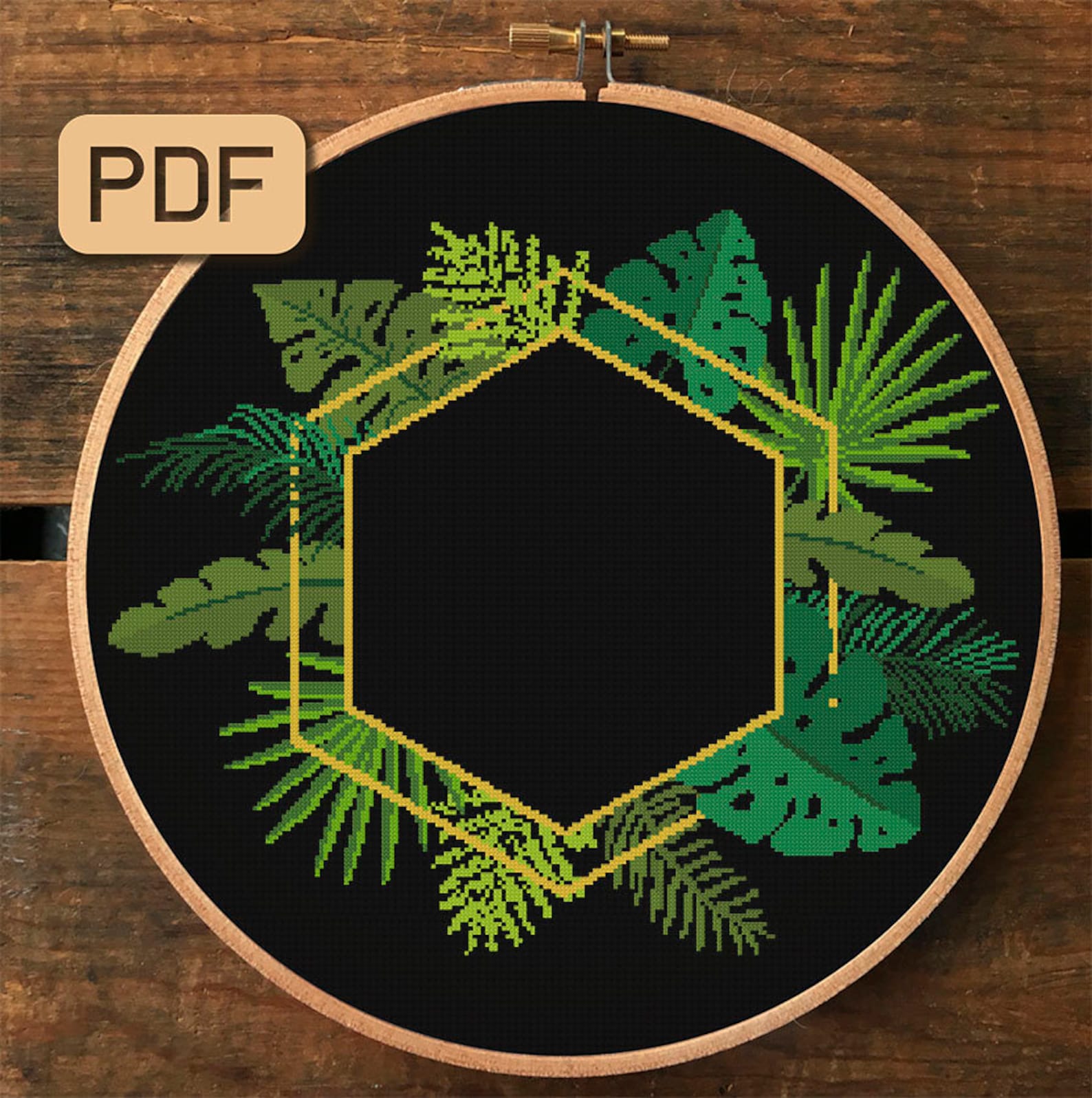 Tropical Leaf Border Cross Stitch Pattern (PDF) - Etsy UK