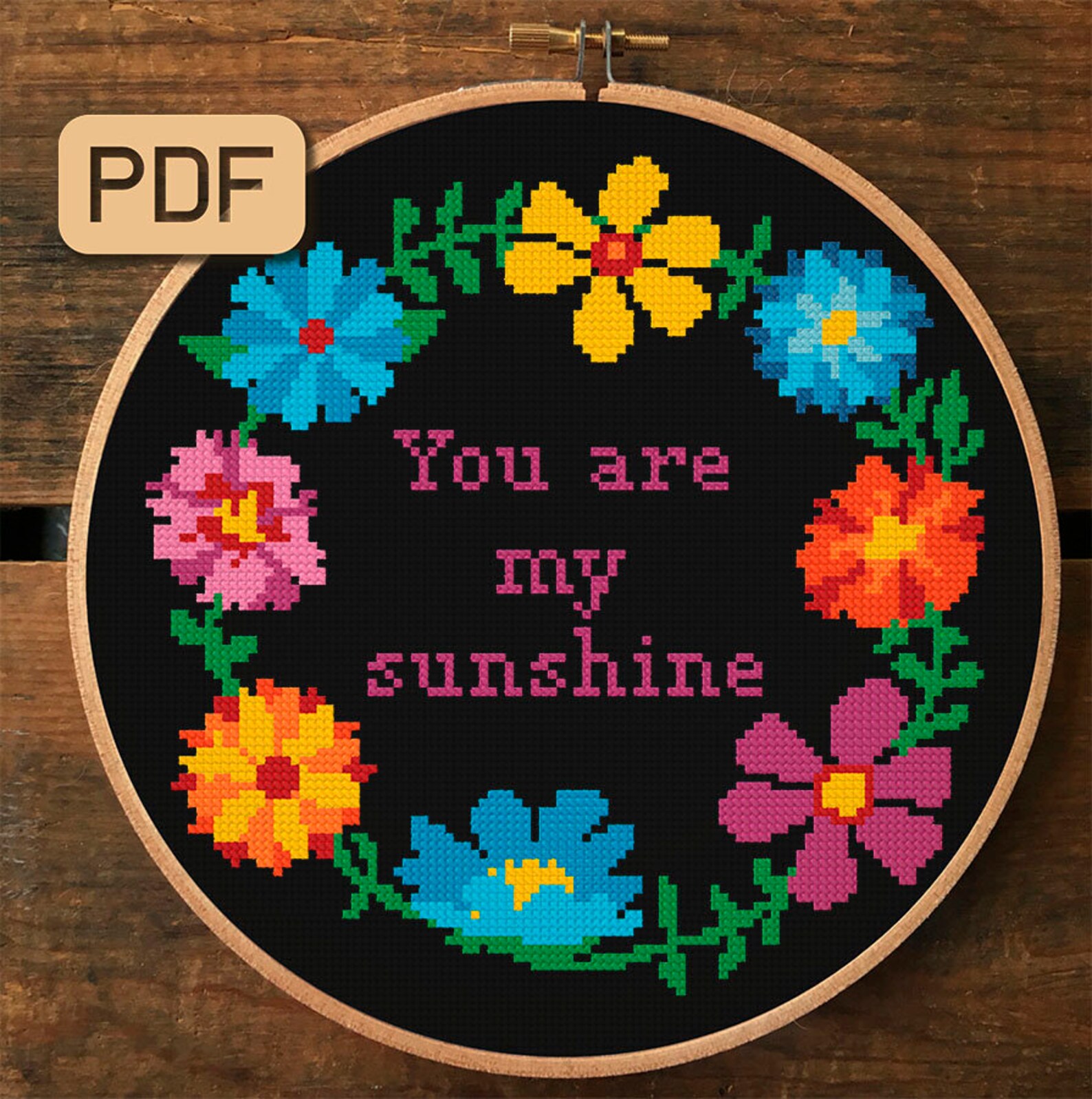 You Are My Sunshine Cross Stitch Pattern Lovely Needlepoint - Etsy