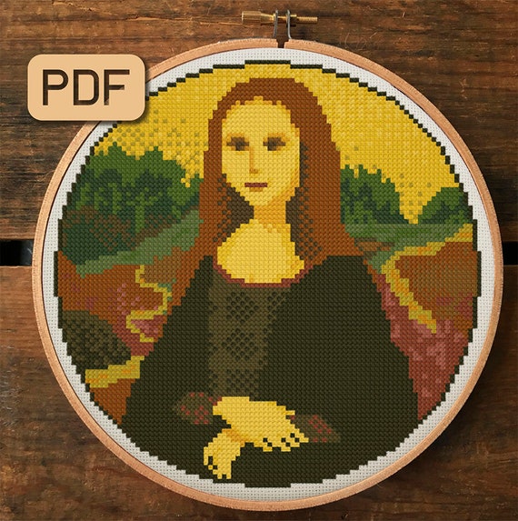 Mona Lisa Cross Stitch Pattern PDF Easy Cross Stitch Artwork | Etsy