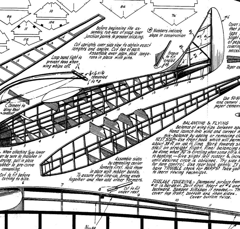 Jasco Thermic 50 Classic Balsa Tow-line Glider Partial Kit With Parts ...
