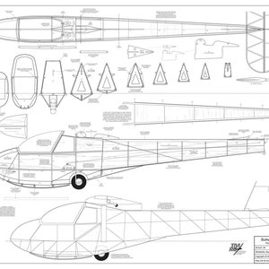 Schweizer SGS 2-33A Trainer 1:5 Scale 2 Sheet PLANS ONLY With Patterns ...