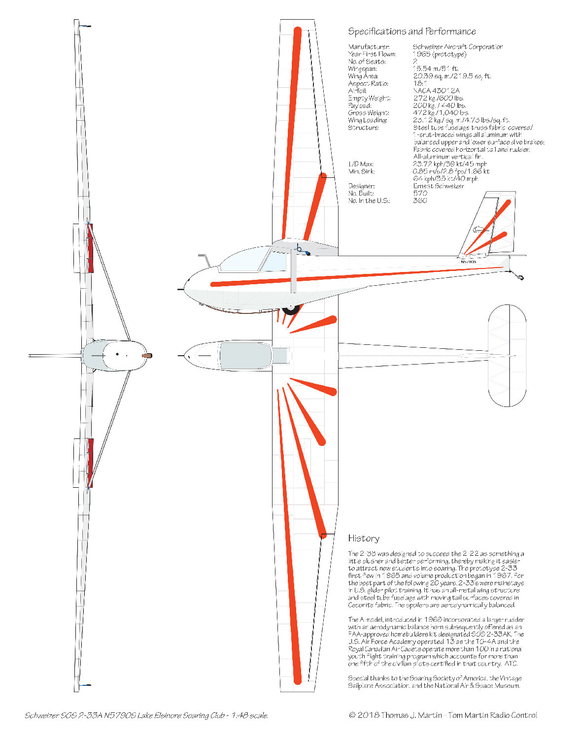 Schweizer SGS 2-33A Lake Elsinore Soaring Club Markings - Etsy