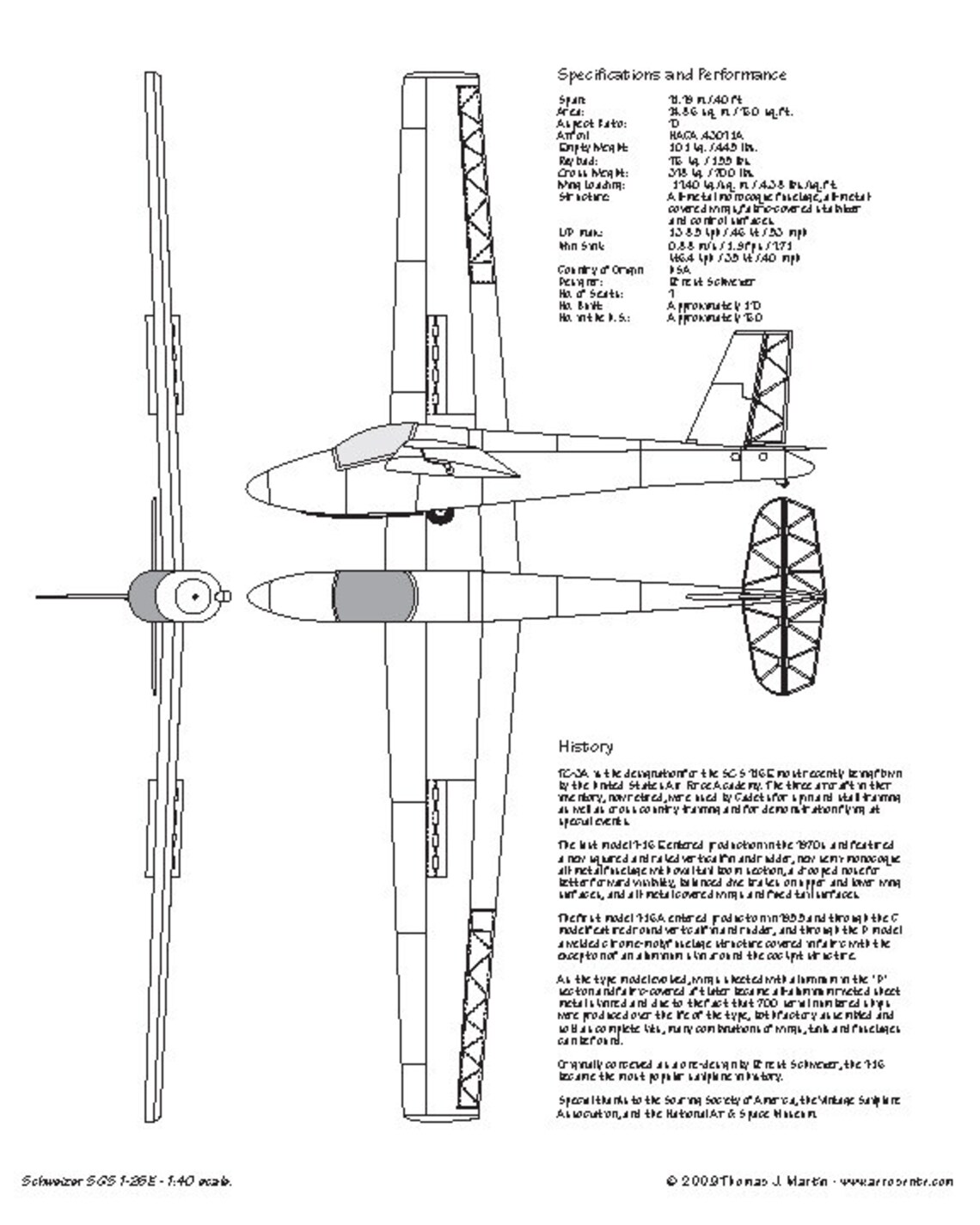 Schweizer SGS 1-26E Sailplane/glider Vintage and Classic History and 3 ...