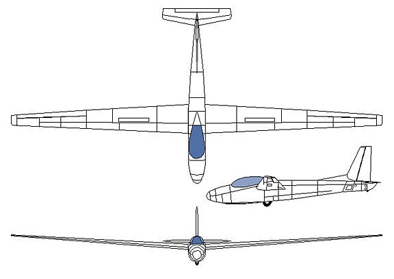 Schweizer SGS 2-32 1:6 Scale 3-seat 2.9m 114 Span Balsa/plywood ...