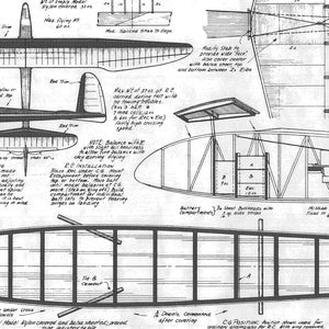 Jasco Thermic 100 Postwar SAM Balsa Tow-line Glider 3-sheet Plans and ...