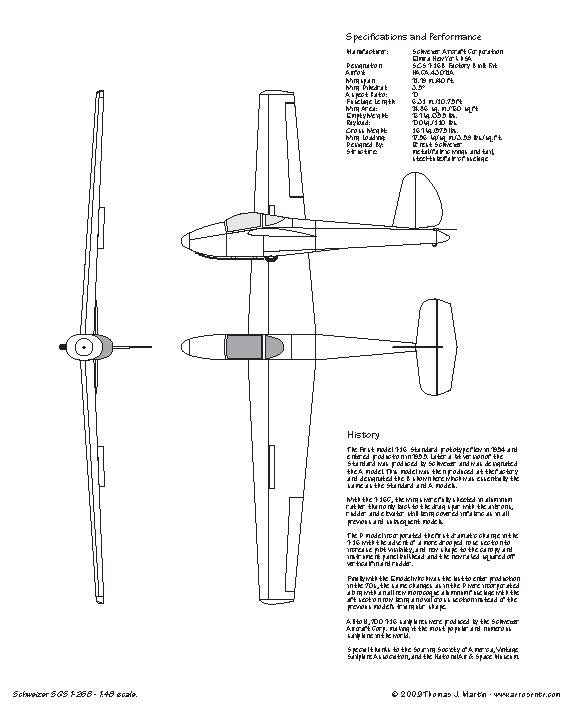 Schweizer SGS 1-26B Sailplane/glider Vintage and Classic History and 3 ...