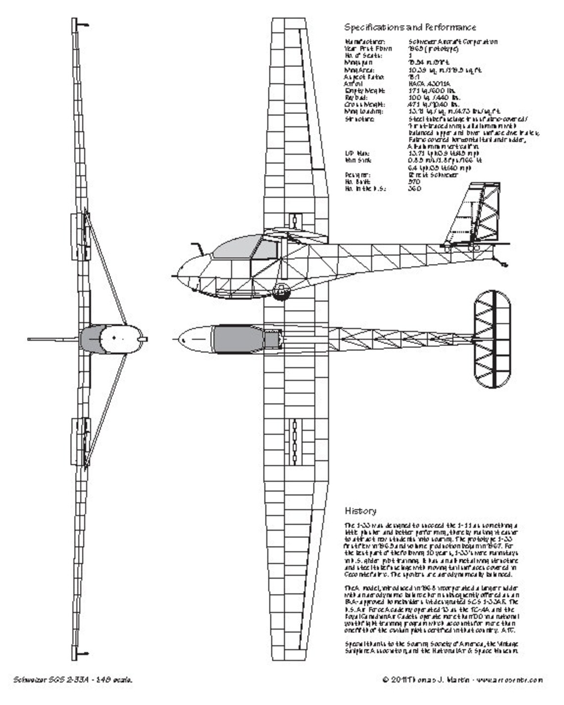Schweizer SGS 2-33A Sailplane/glider Vintage and Classic History and 3 ...