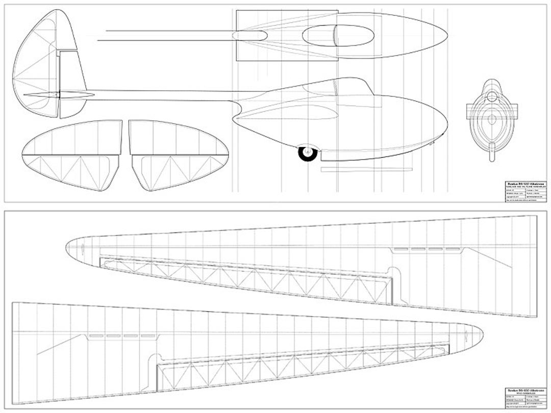 Bowlus BS-100 Super Albatross Full Size Templates and Patterns 2 Sheets ...