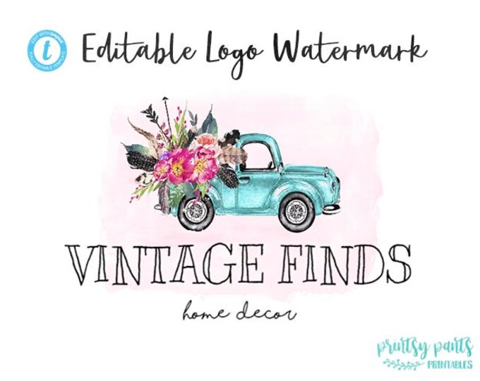 Editable Watermark Logo, Vintage Finds, Watermark Logo, Watermark for ...