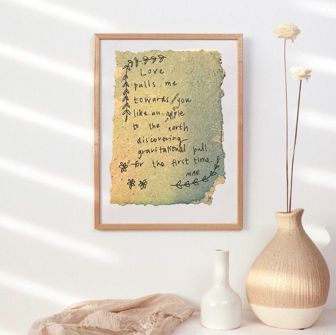 Love, Hand Written Poem on A6 Handmade Paper / Positive Affirmations ...