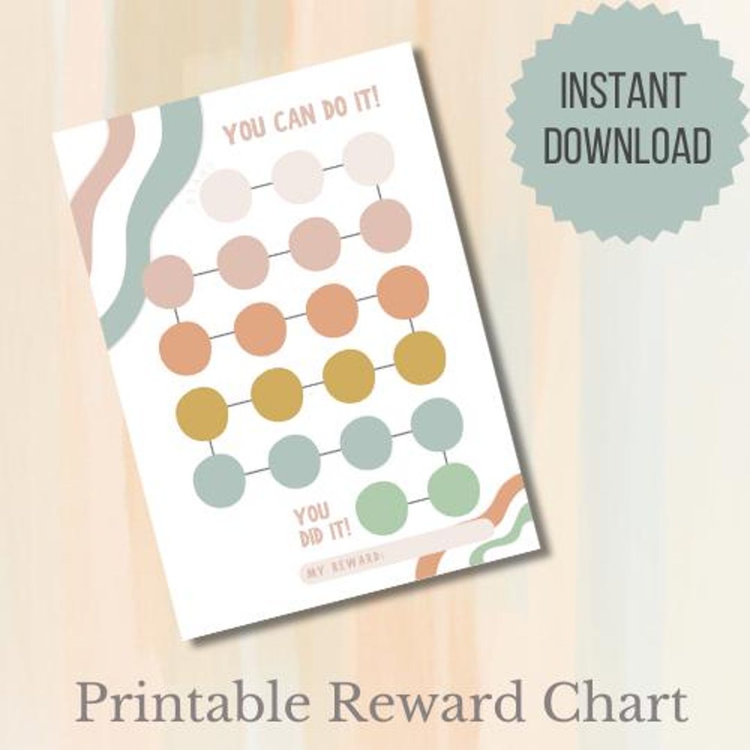 Printable Reward Chart for Kids, Sticker Chart, Prize Chart, Reward ...