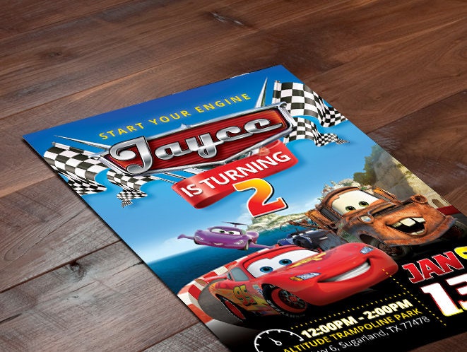Disney Pixar Cars Custom Invite - Etsy