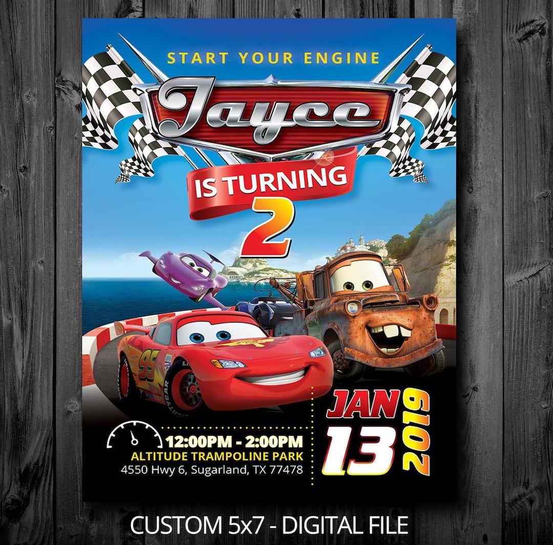 Disney Pixar Cars Custom Invite - Etsy