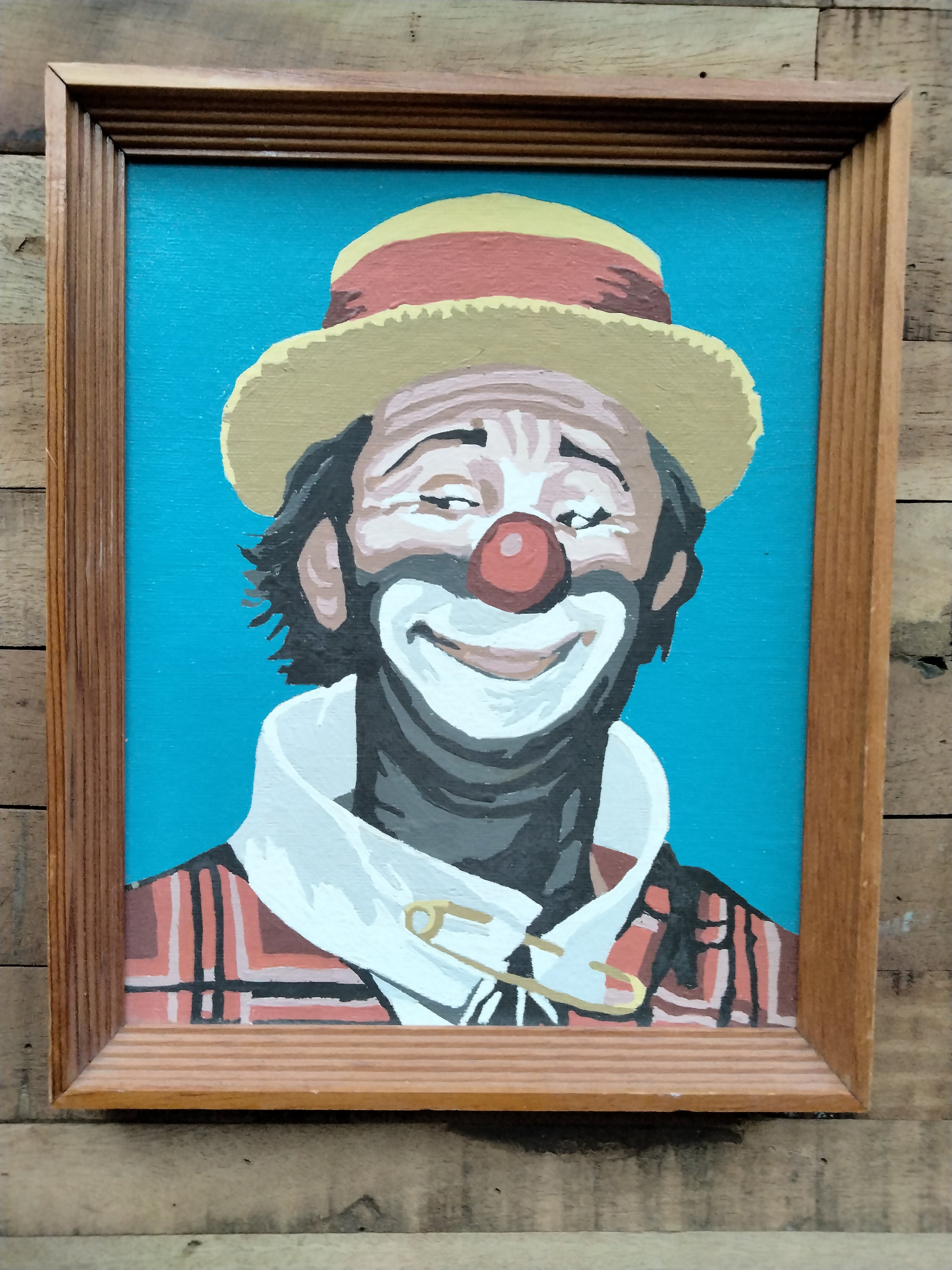 Paint by Number Clowns, Framed Set 0f 2. Oil on Carboard. Midcentury ...