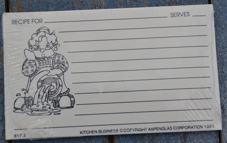 Vintage Recipe Card Sets. "kitchen Business" Grandma in the Kitchen ...