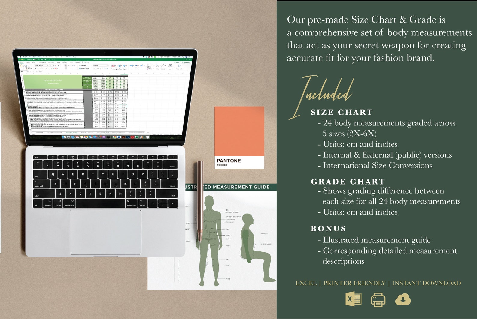 Ladies Plus Size Chart and Grade / Plus Size Chart / Ladies Size Chart ...