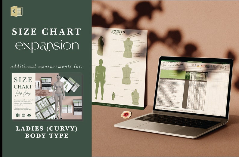 Size Chart Expansion: Ladies Curvy / Patternmaking Size Chart / Ladies ...