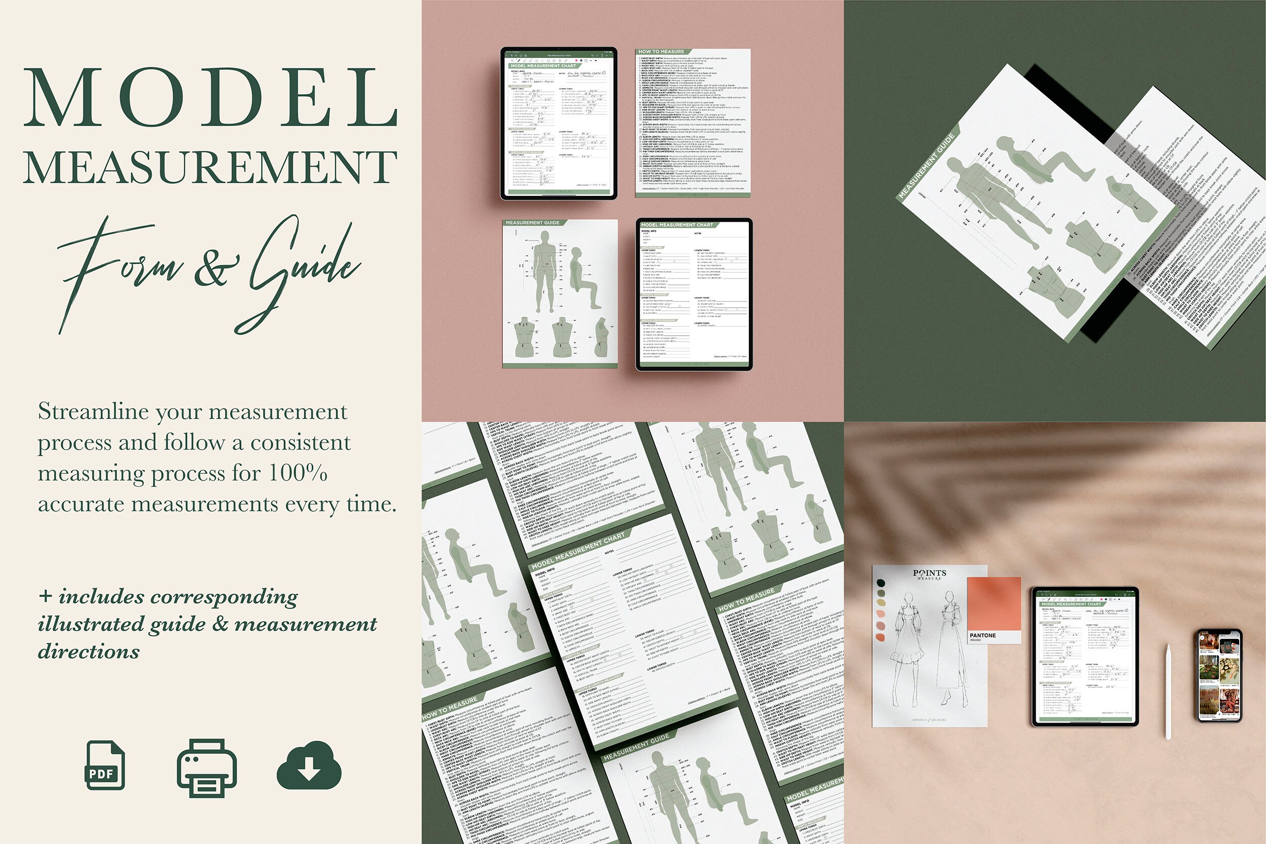 Model Measurement Form Guide | How to Measure a Model | Size Chart ...