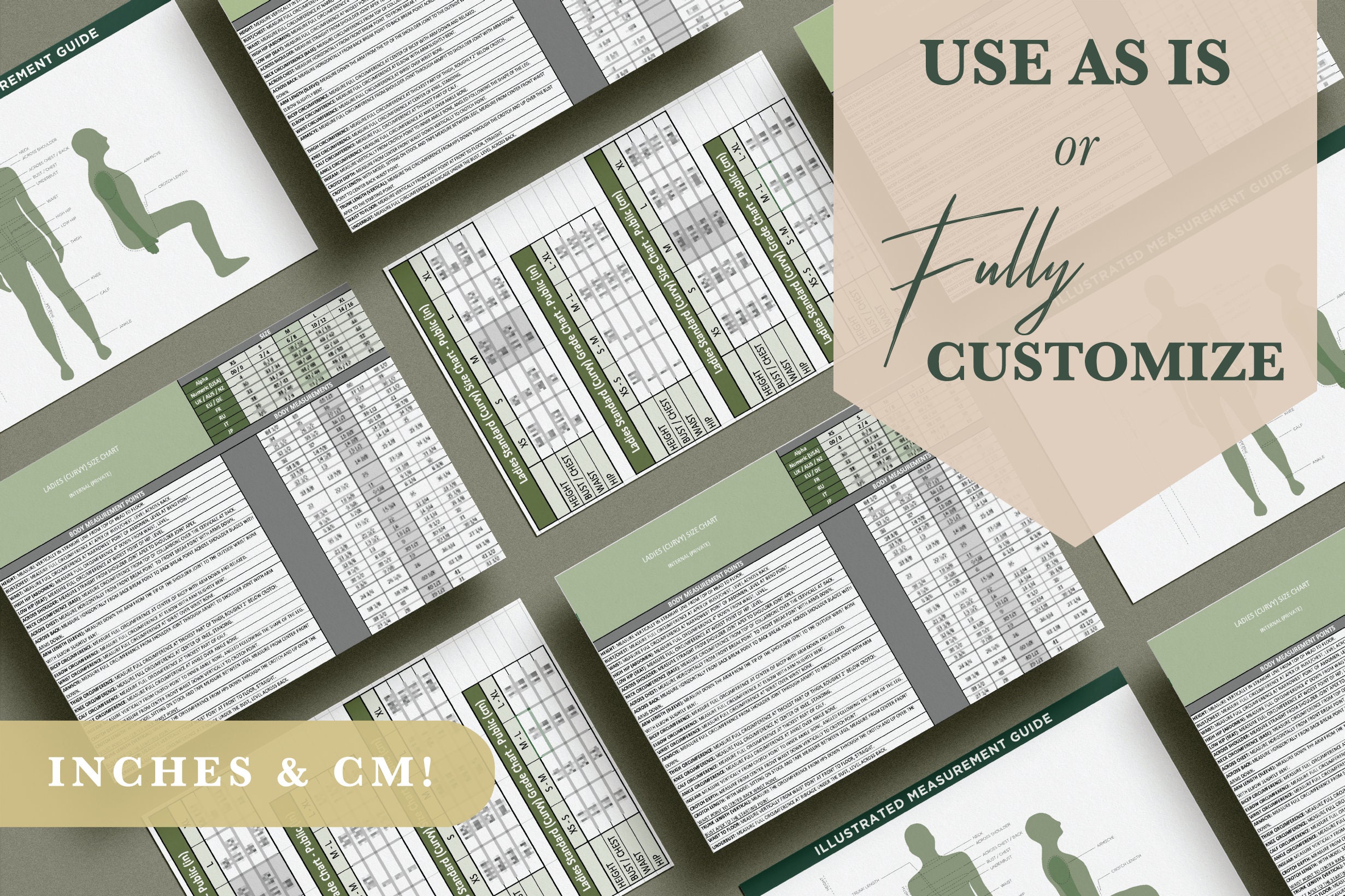 Ladies Curvy Size Chart and Grade / Standard Size Chart / Ladies Size ...