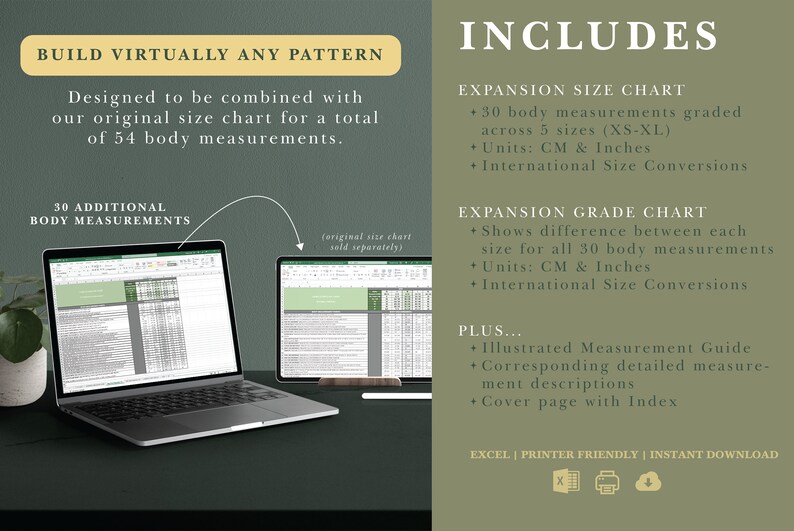 Size Chart Expansion: Ladies Curvy / Patternmaking Size Chart / Ladies ...