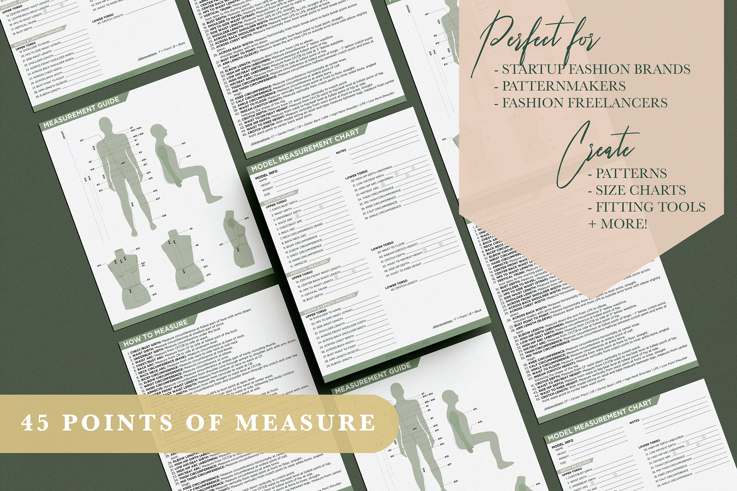 Model Measurement Form Guide | How to Measure a Model | Size Chart ...