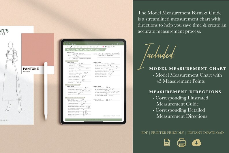 Model Measurement Form Guide | How to Measure a Model | Size Chart ...