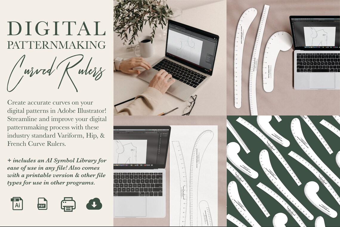 Pattern Making Rulers / Curved Digital Rulers / French Curve / Hip ...