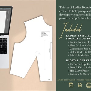 Basic Block Pattern Bundle / Foundation Patterns / Ladies Style Blocks ...