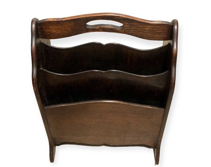 Vintage Oak Magazine Rack - Etsy UK