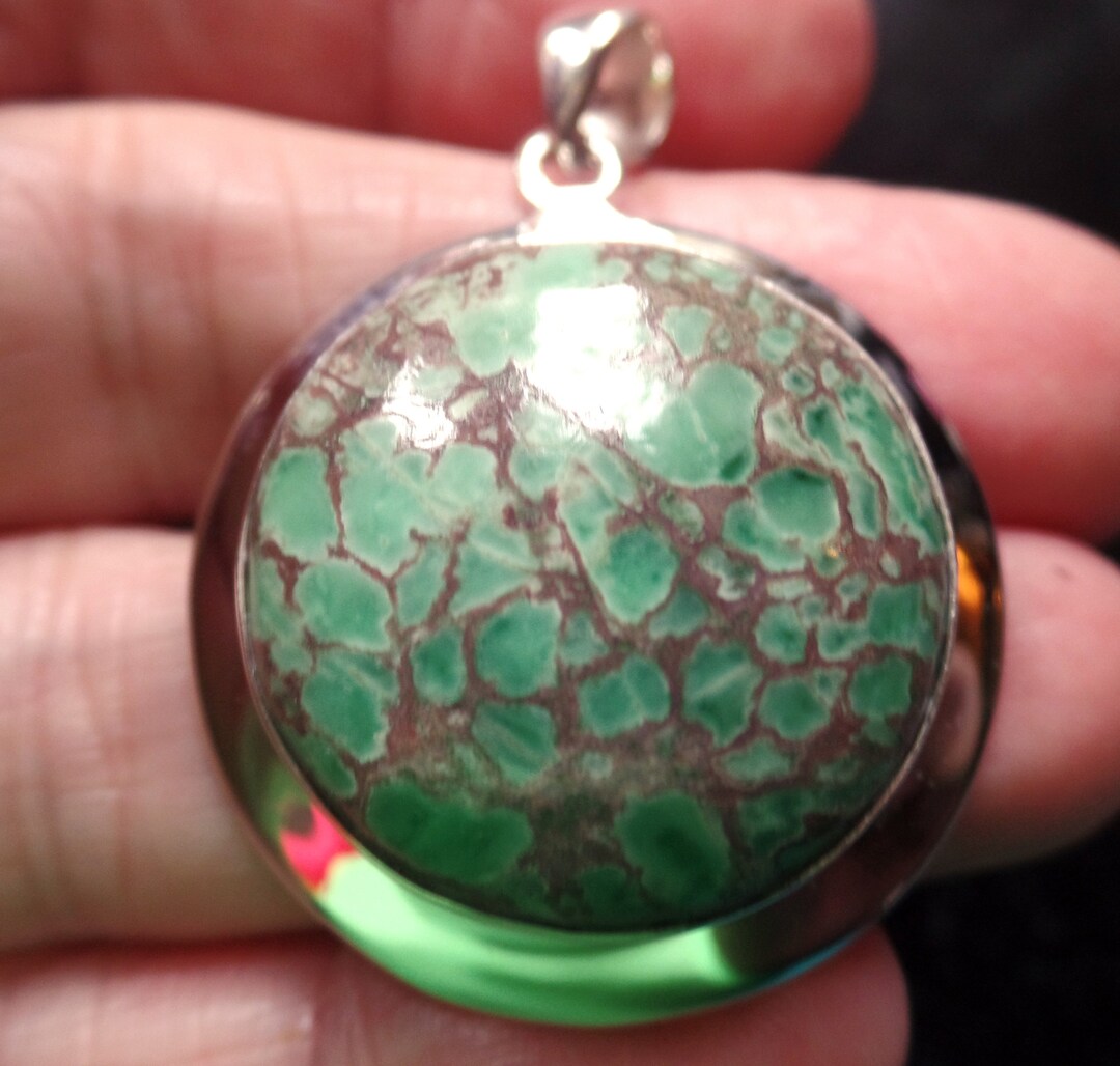 Rare Sterling Silver and Australian Variscite in Matrix Pendant 12.0g ...