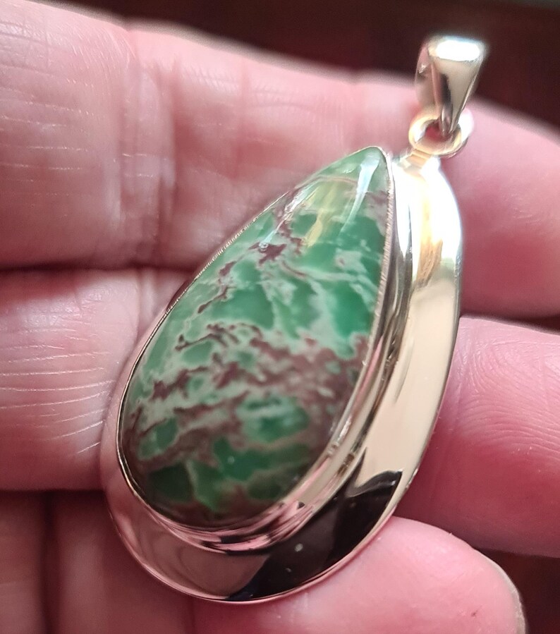Rare Sterling Silver and Australian Variscite Pendant 12.0g - Etsy