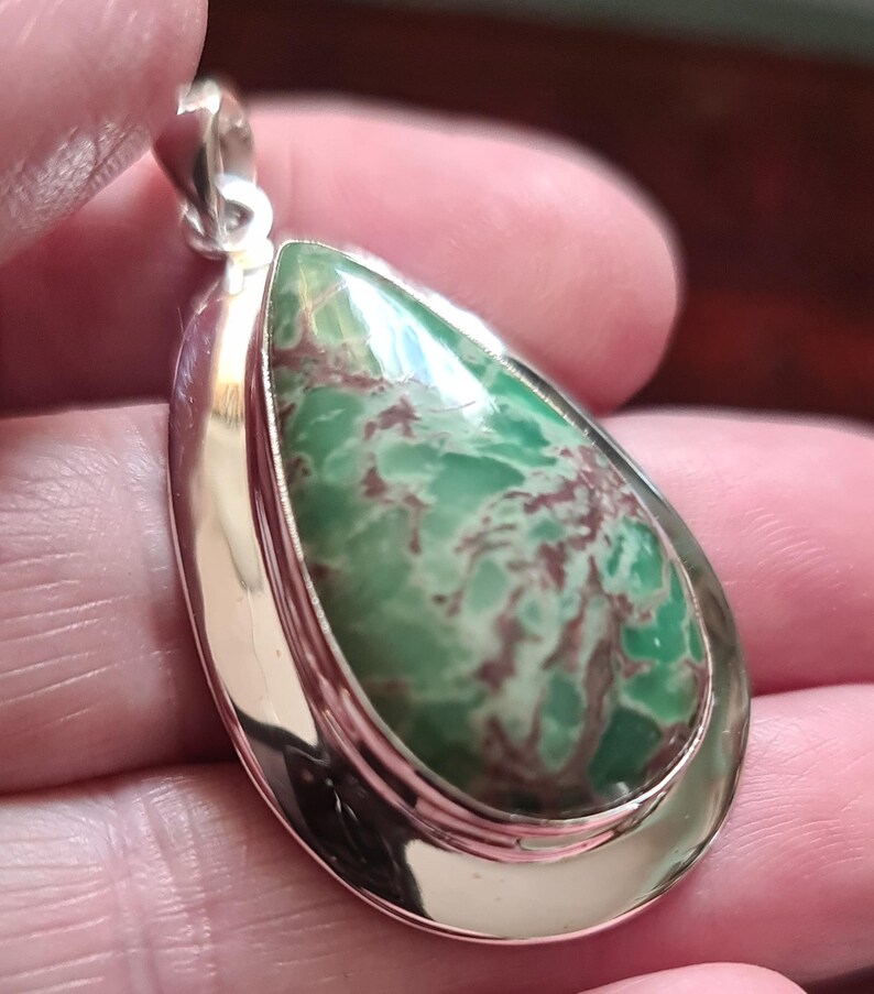 Rare Sterling Silver and Australian Variscite Pendant 12.0g - Etsy