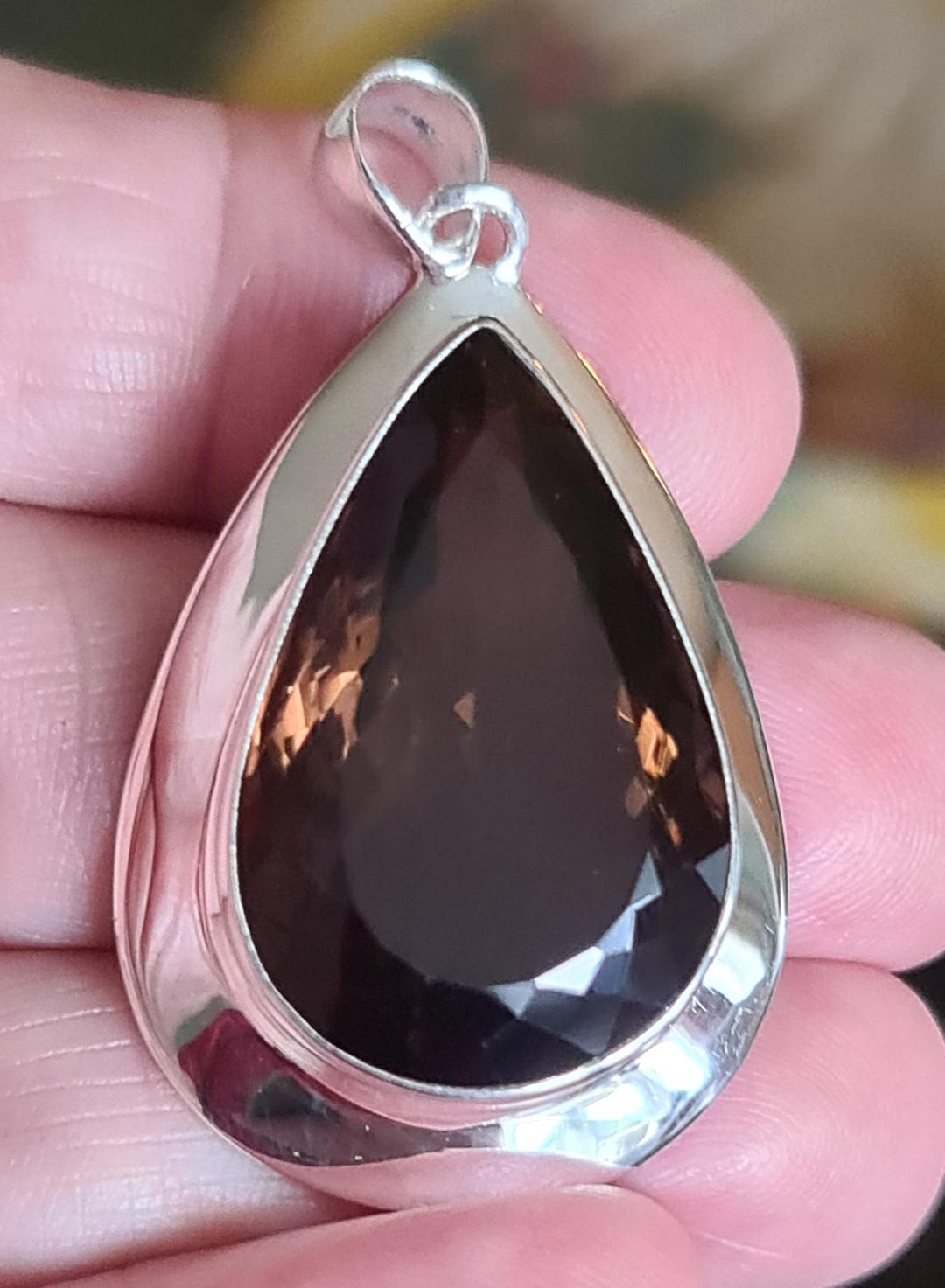 Larger Chunky Sterling Silver and Smoky Quartz Pendant 19.5g Scotland's ...